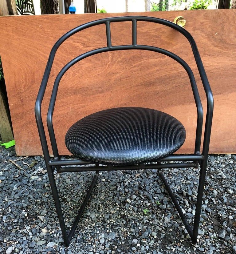 Pair of Matte Powder Coated Metal Side Chairs For Sale at 1stDibs