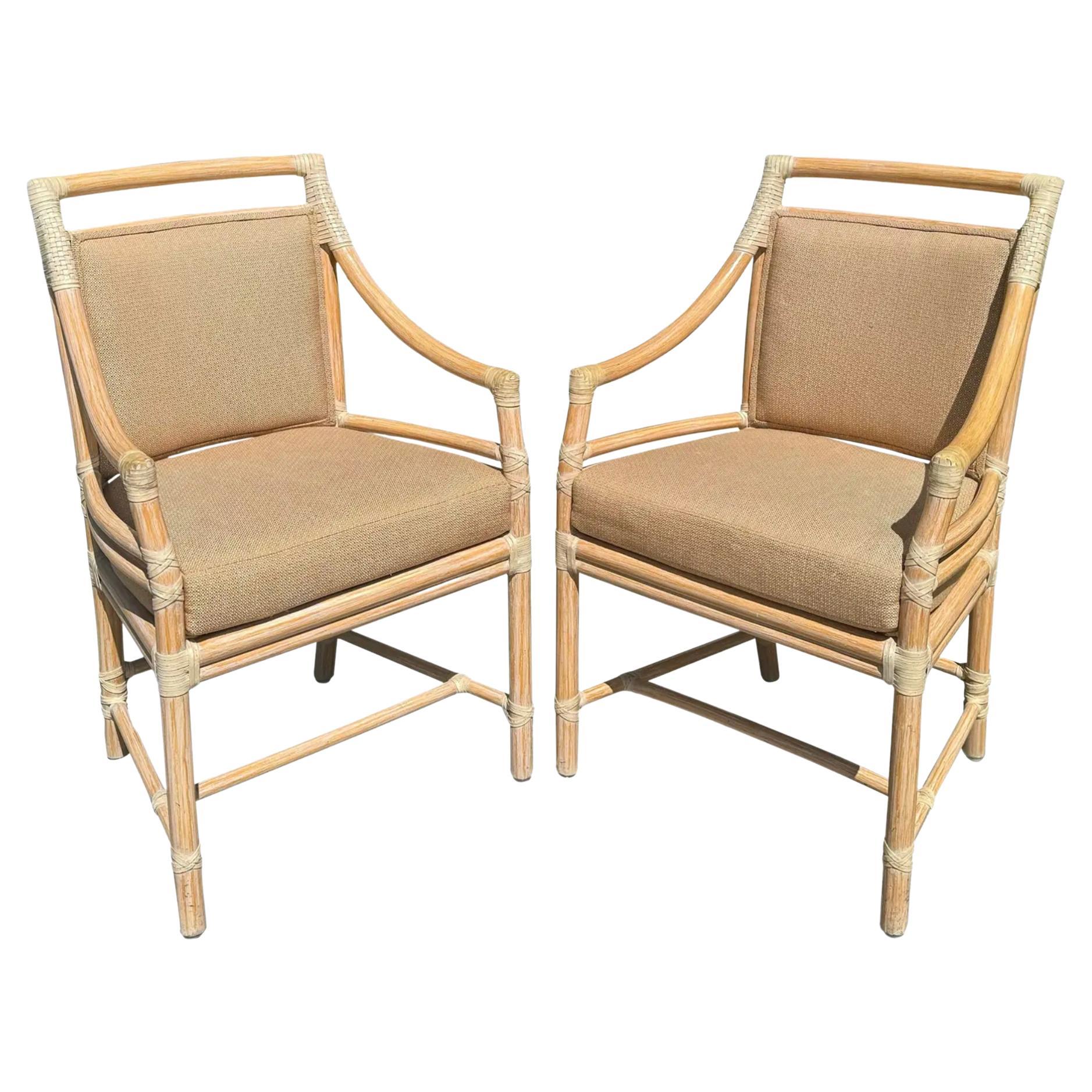 Pair of McGuire Furniture Company Bamboo Arm Chairs - Target Pattern ...