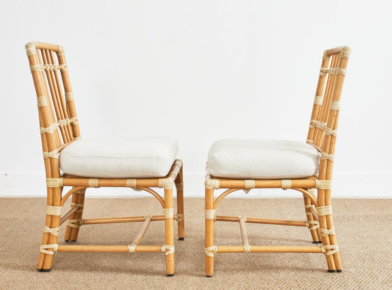 Pair of McGuire Organic Modern Rattan Balboa Dining Chairs For Sale at ...