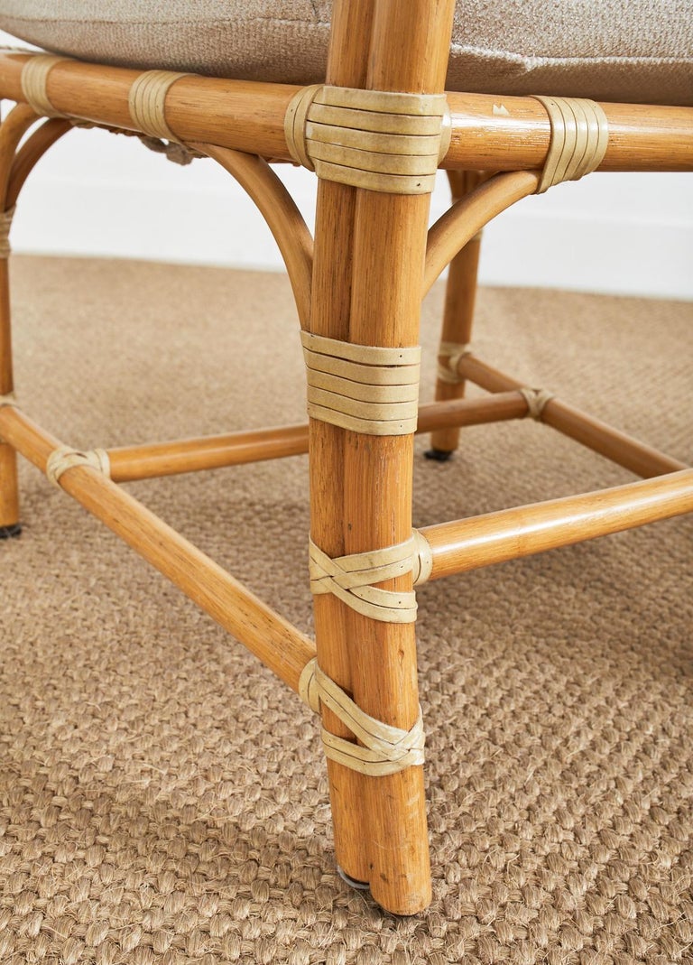 Pair of McGuire Organic Modern Rattan Balboa Dining Chairs For Sale at ...