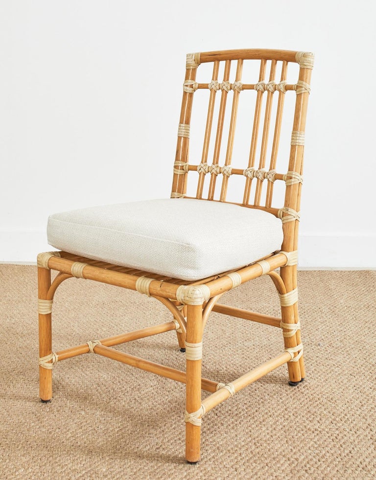 Pair of McGuire Organic Modern Rattan Balboa Dining Chairs For Sale at ...