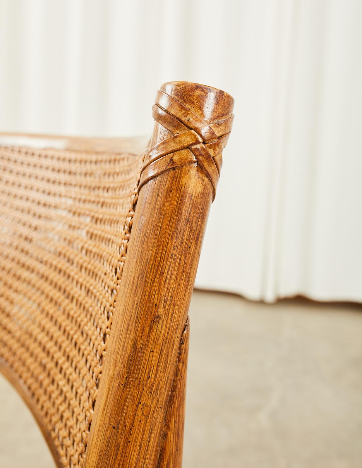 Pair of McGuire Rattan Caned Directors Style Dining Chairs For Sale at ...