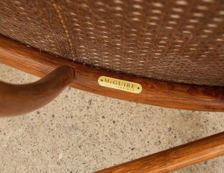 Pair of McGuire Rattan Caned Directors Style Dining Chairs For Sale at ...