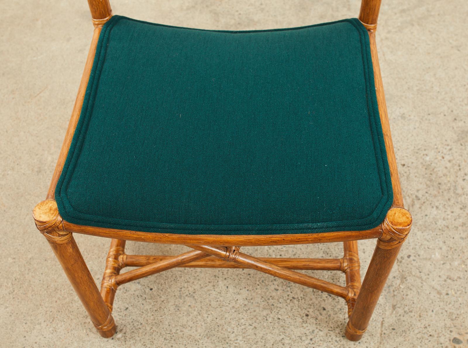 Pair of McGuire Rattan Caned Directors Style Dining Chairs For Sale at ...