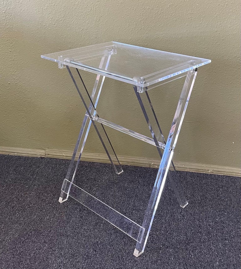 Pair of MCM Lucite Folding TV Trays / Tables For Sale at 1stDibs ...