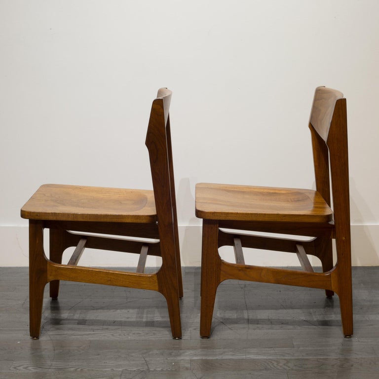 Pair of MCM Walnut Library Chairs, circa 1960s For Sale at 1stDibs