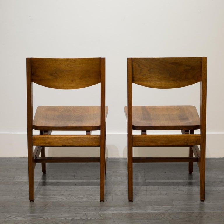 Pair of MCM Walnut Library Chairs, circa 1960s For Sale at 1stDibs