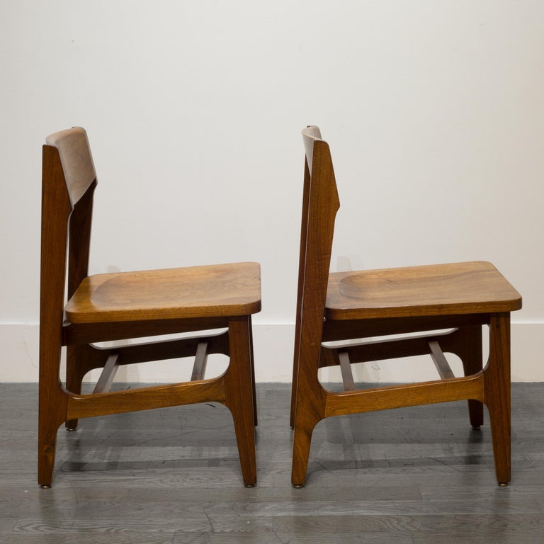 Pair of MCM Walnut Library Chairs, circa 1960s For Sale at 1stDibs
