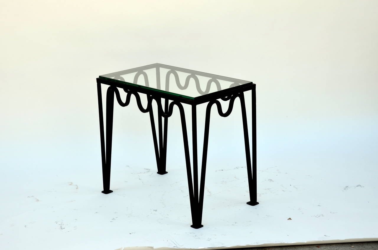 Pair of 'Méandre' Blackened Steel and Glass Side Tables by Design ...
