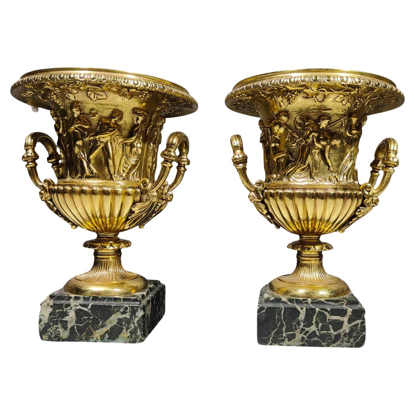 Pair Of Gilt Bronze Cups From The 19th Century For Sale at 1stDibs