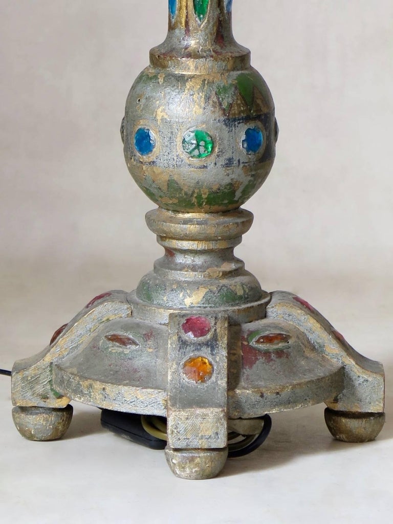 Pair of Medieval Style Jeweled Lamps, France, circa 1930s For Sale at ...