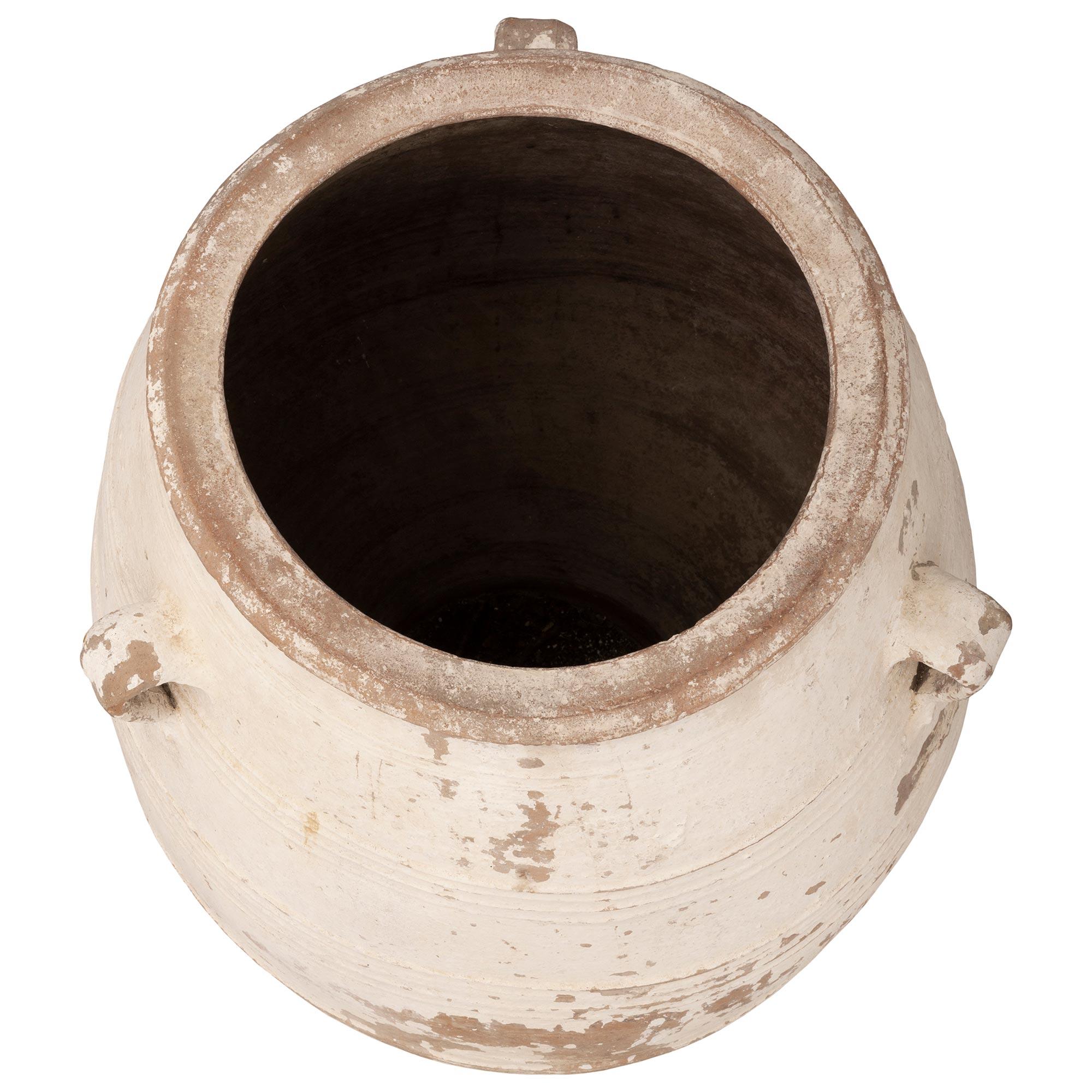 Pair of Mediterranean 19th Century Patinated Terra Cotta Olive Jars For ...