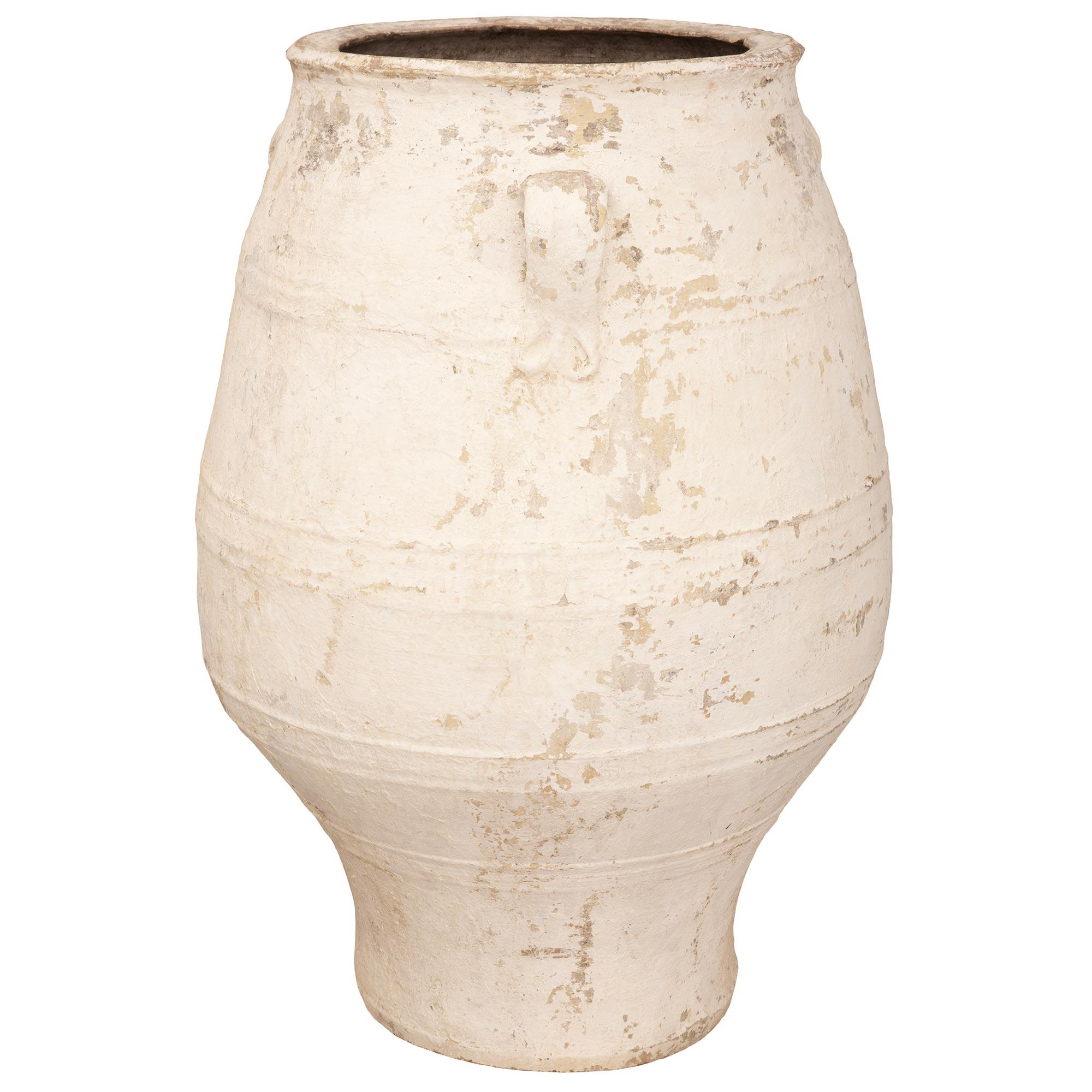 Pair of Mediterranean 19th Century Patinated Terra Cotta Olive Jars For ...