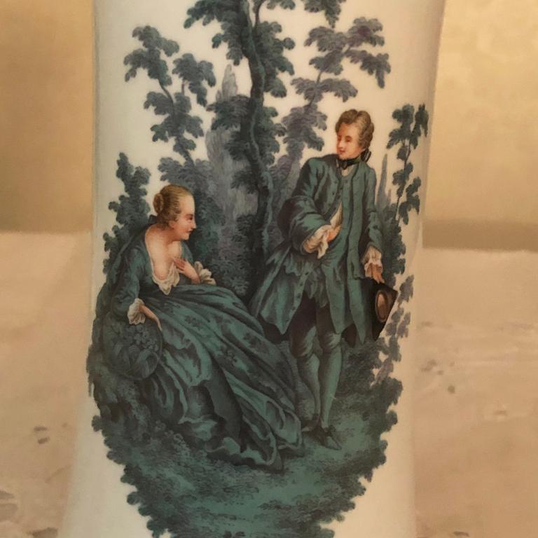 Pair of Meissen Late 19th Century Vases with Watteau Style Paintings at ...