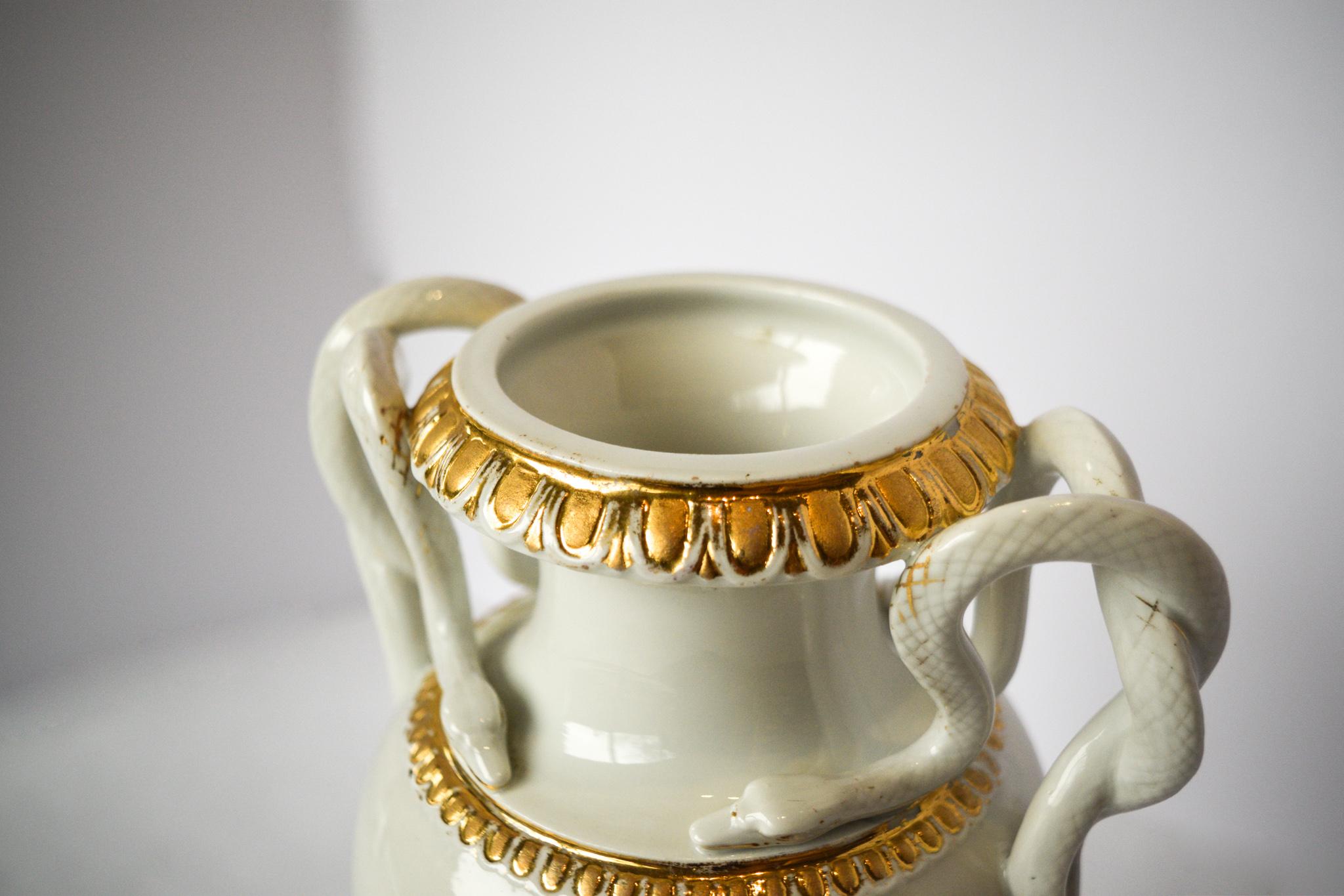 Pair of Meissen Snake Handle Urns at 1stDibs