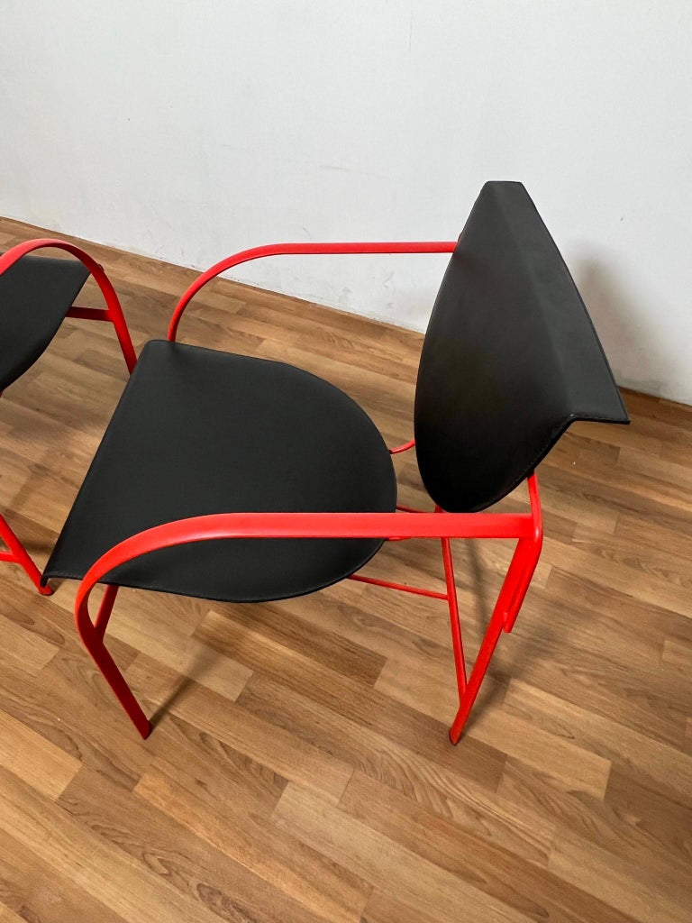 Pair of Memphis Era Arm Lounge Chairs Circa 1980s For Sale at 1stDibs