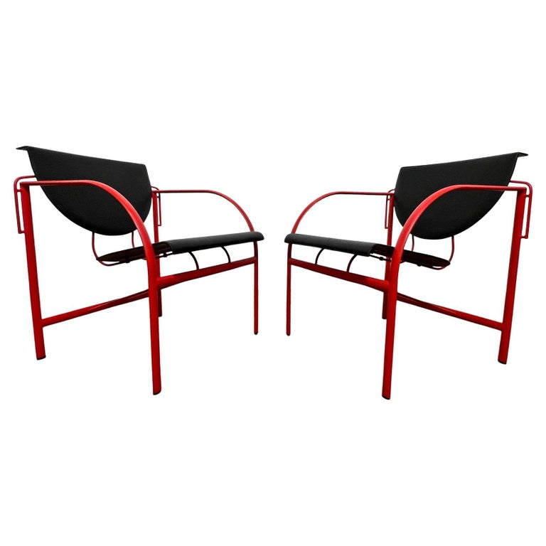 Pair of Memphis Era Arm Lounge Chairs Circa 1980s For Sale at 1stDibs