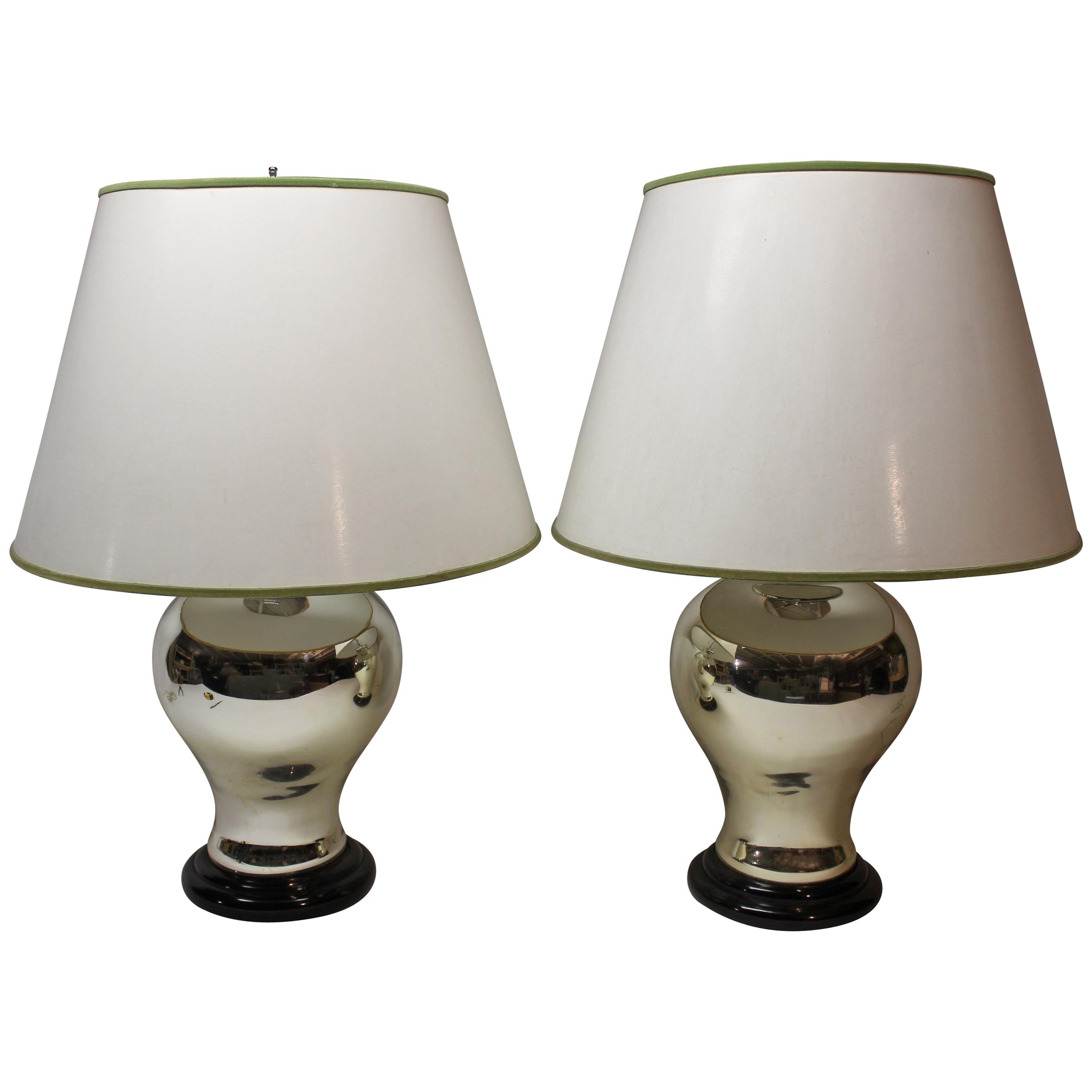 Pair of Mercury Glass Table Lamps at 1stDibs