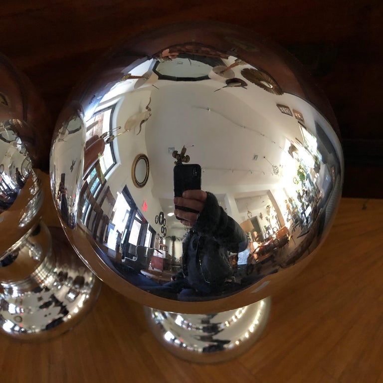 Pair of Mercury Glass Wig Stands at 1stDibs