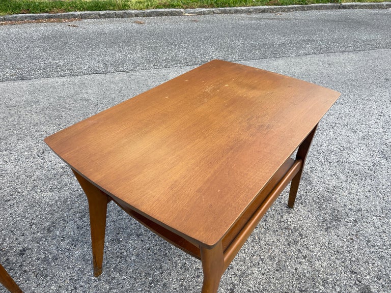 Pair of Mersman Midcentury End Tables with Shelf and Drawers For Sale ...