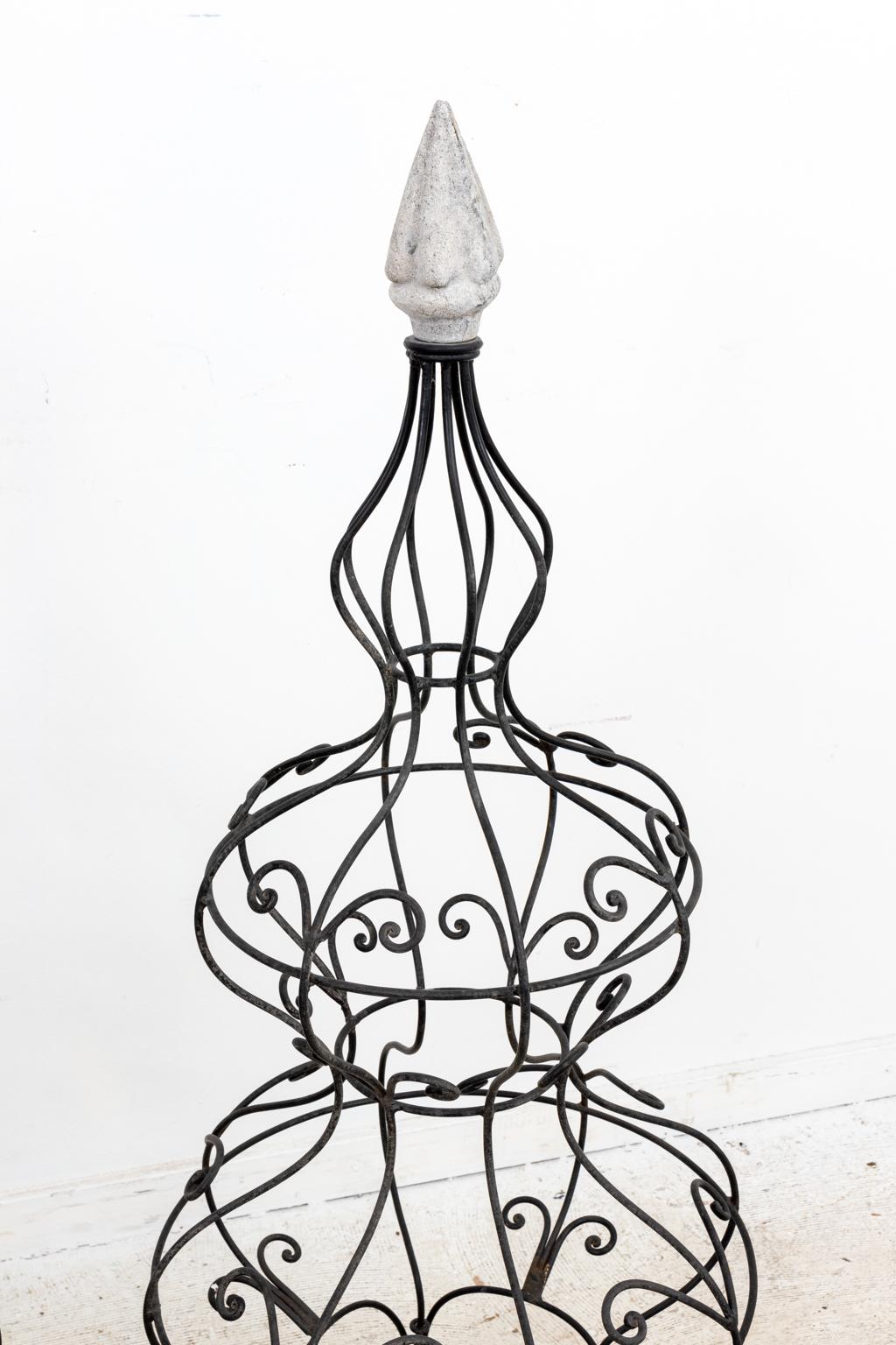 Pair of Metal Garden Finials at 1stDibs