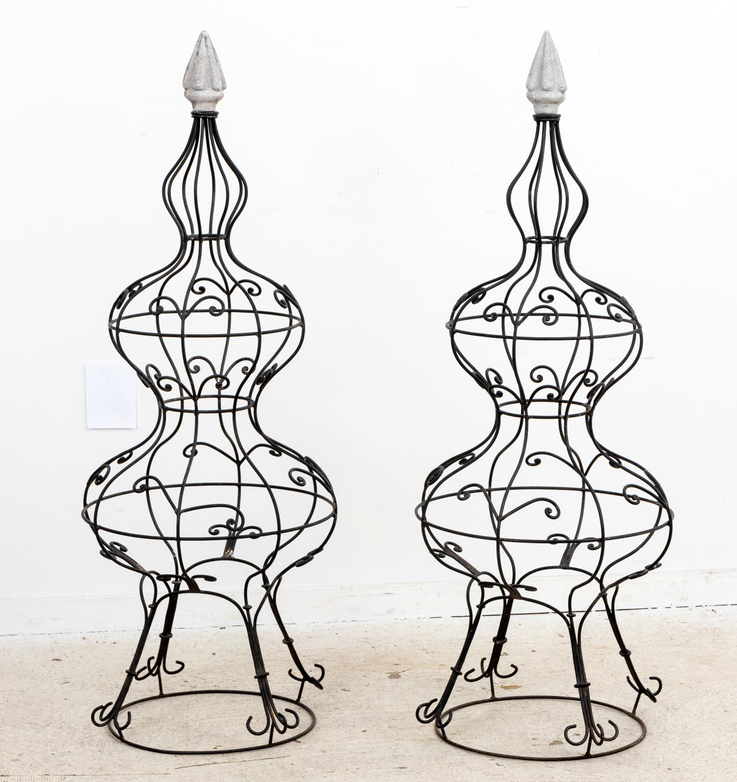 Pair of Metal Garden Finials at 1stDibs