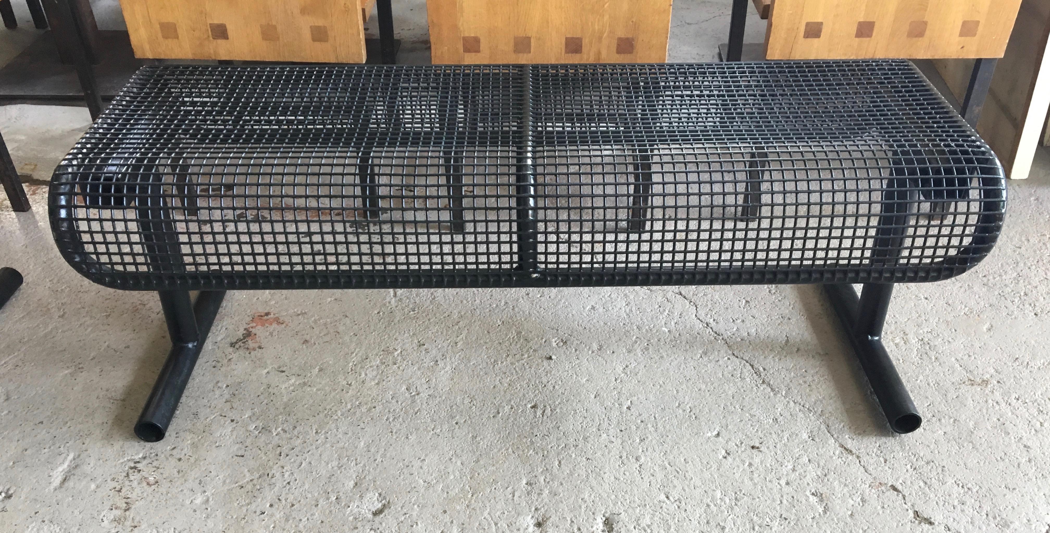 Pair of Metal Mesh and Tubular Steel Benches at 1stDibs | metal mesh ...