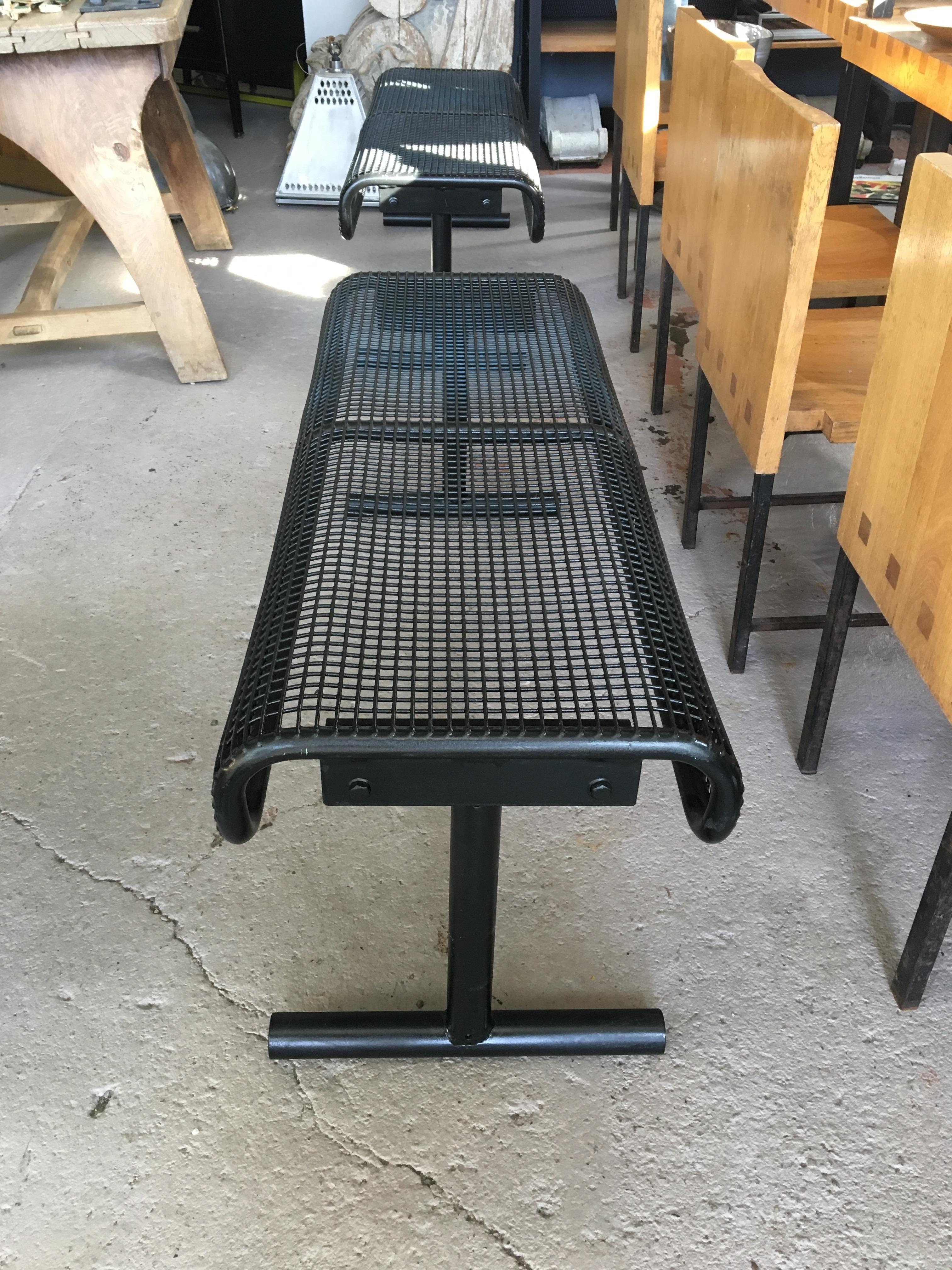 Pair of Metal Mesh and Tubular Steel Benches at 1stDibs | metal mesh ...