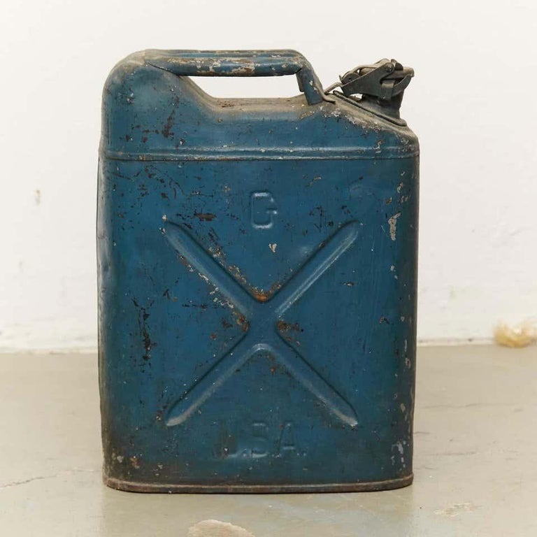 Pair of Metal Military Red and Blue Gasoline Tanks, circa 1950 For Sale ...