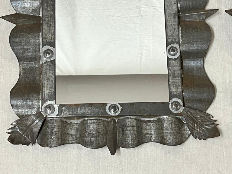 Pair of Mexican Tin Mirrors in the style of Artist Gene Byron For Sale ...