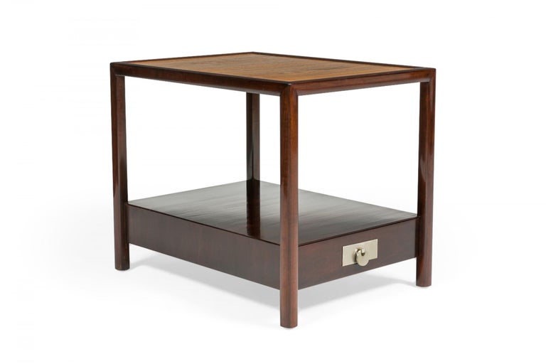 Pair of Michael Taylor for Baker Furniture Co. Teak and Mahogany End ...