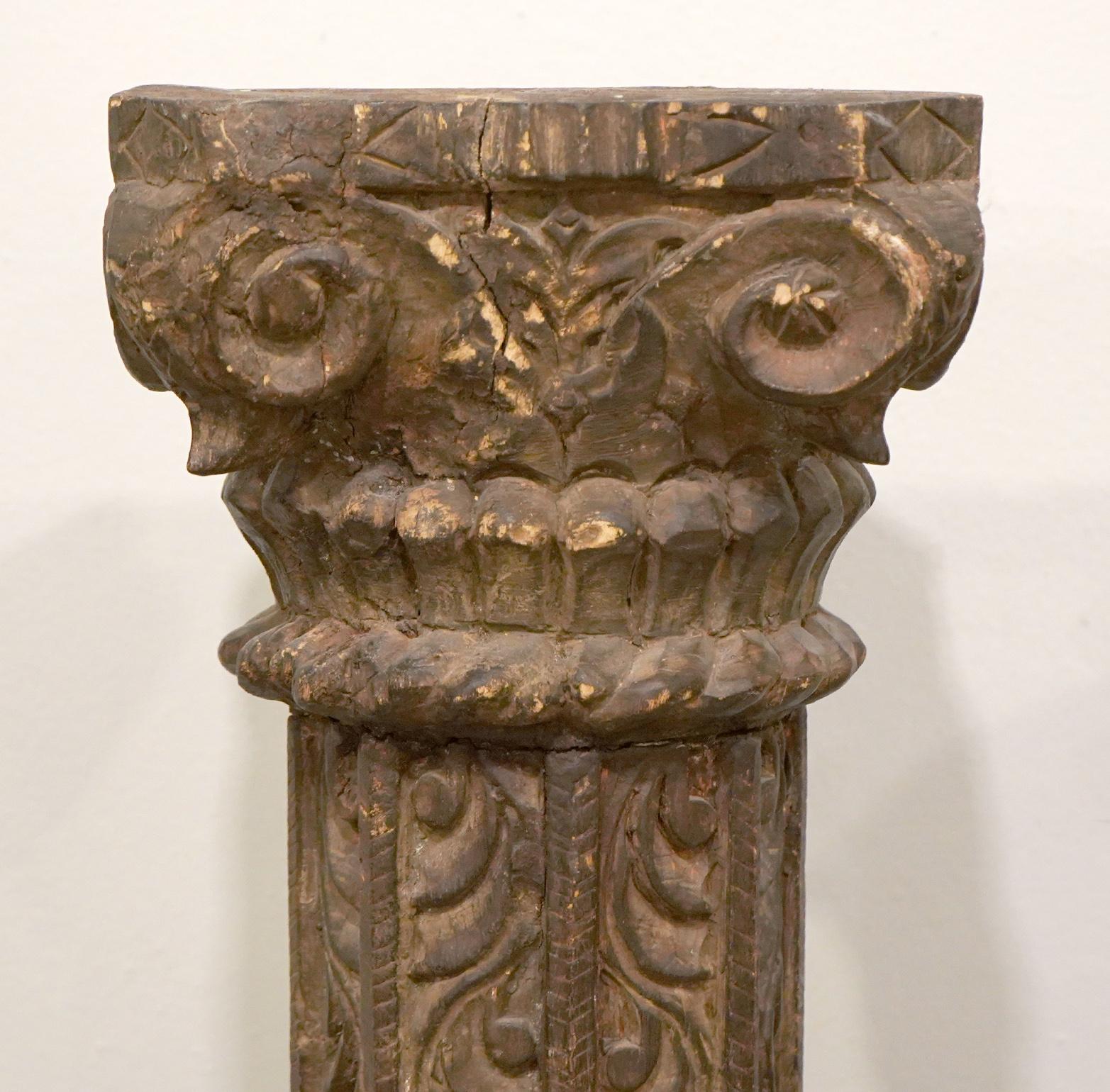 Pair of Mid 19th Century Anglo Indian Well Carved Hardwood Balustrade ...