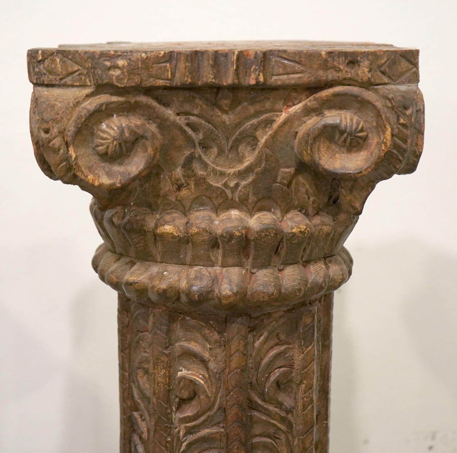 Pair of Mid 19th Century Anglo Indian Well Carved Hardwood Balustrade ...