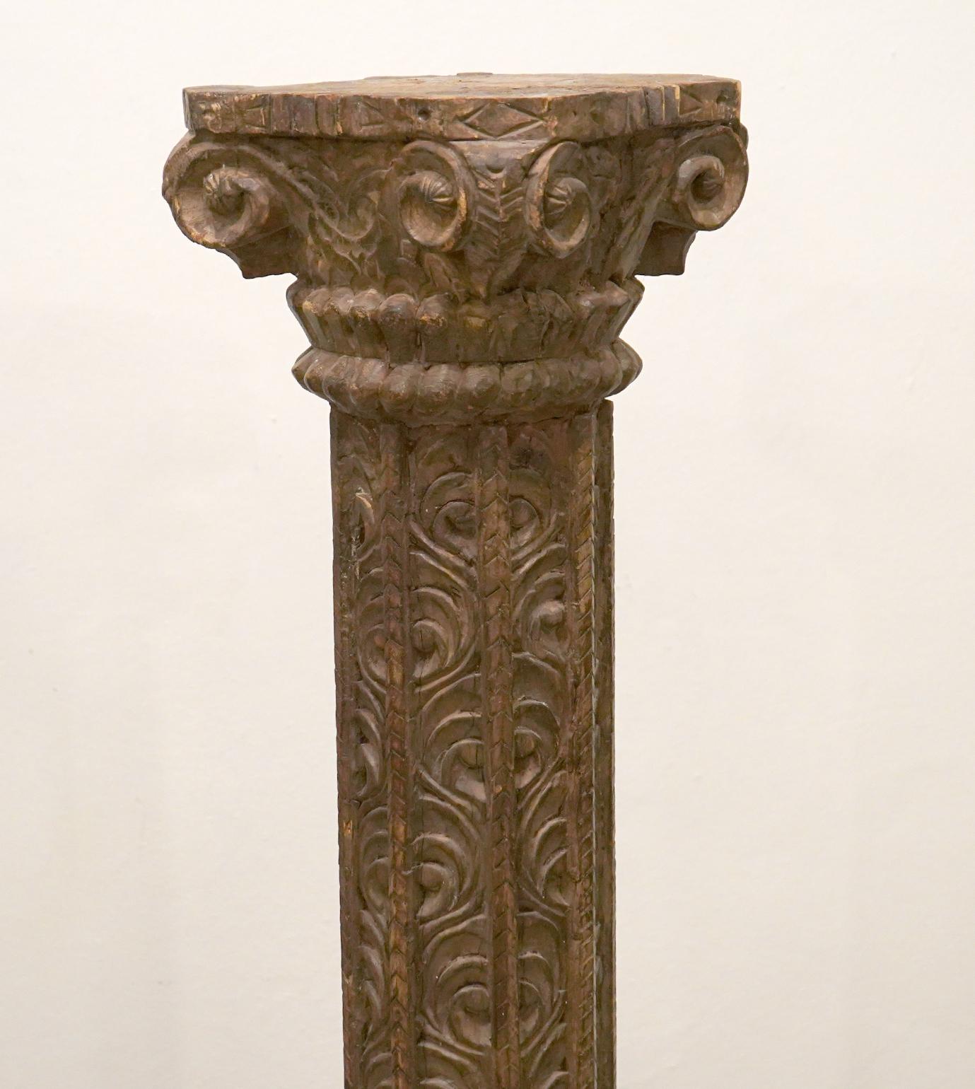 Pair of Mid 19th Century Anglo Indian Well Carved Hardwood Balustrade ...
