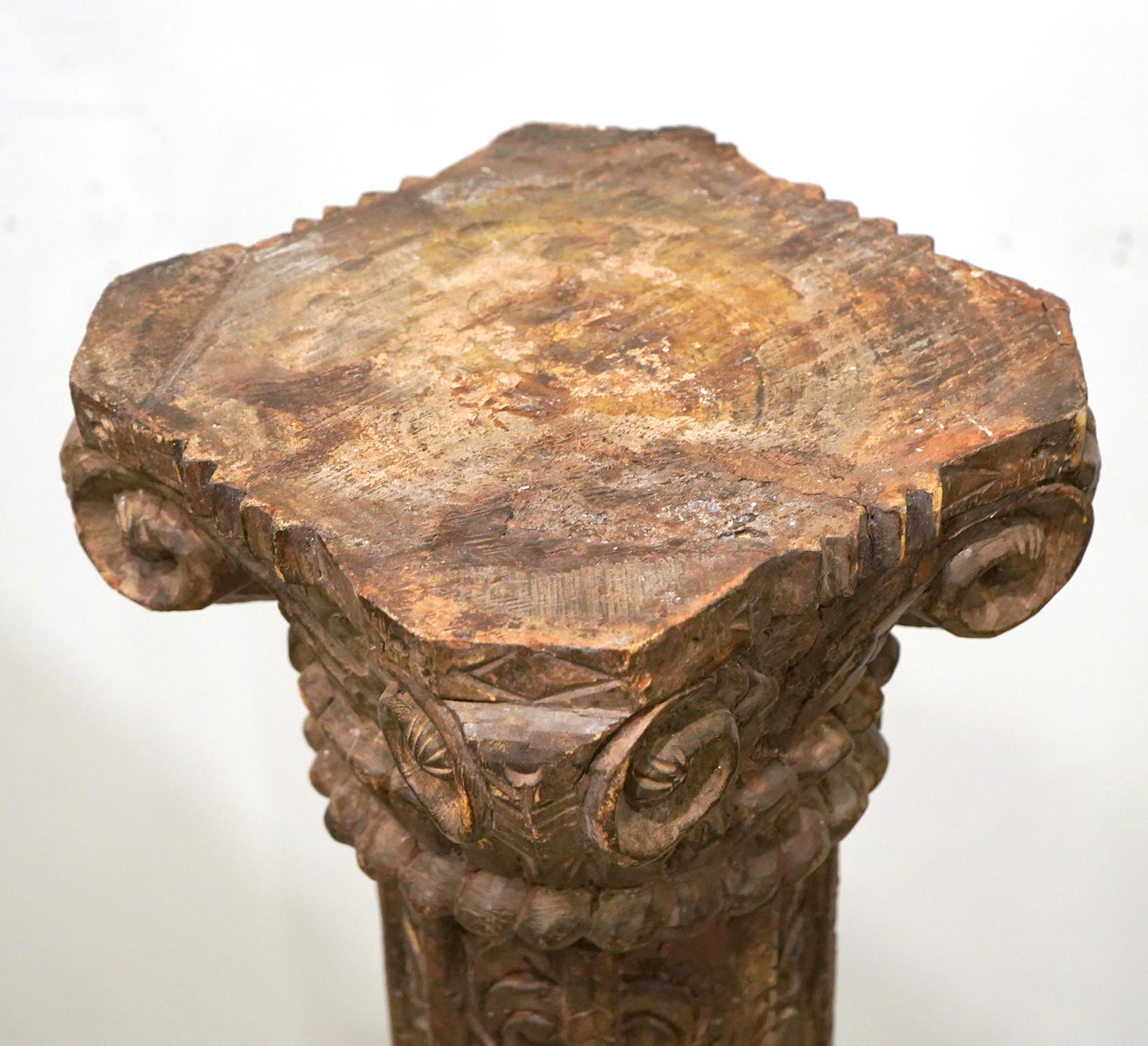 Pair of Mid 19th Century Anglo Indian Well Carved Hardwood Balustrade ...