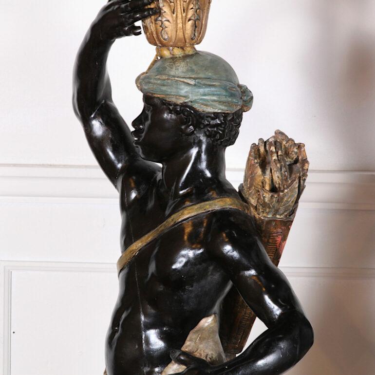 Pair of Mid-19th Century Blackamoor Pedestals Statues at 1stDibs