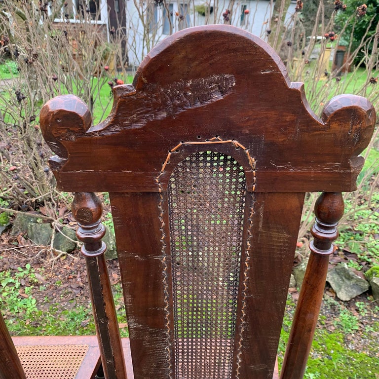 Pair of Mid 19th Century Carolean Style High Back Walnut Chairs For ...