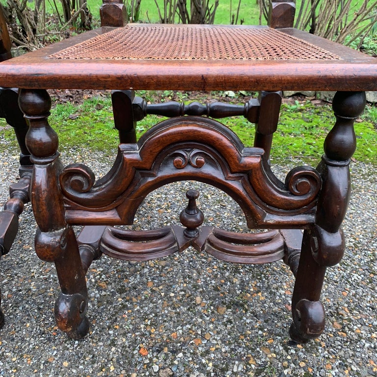 Pair of Mid 19th Century Carolean Style High Back Walnut Chairs For ...