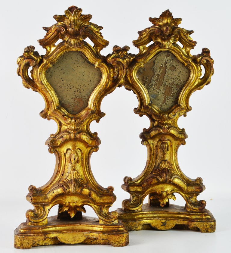 Pair of Mid-19th Century Italian Baroque Style Carved Giltwood ...