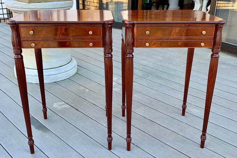 Pair of Mid-20th Century Custom Federal End Tables in Style of Samuel ...