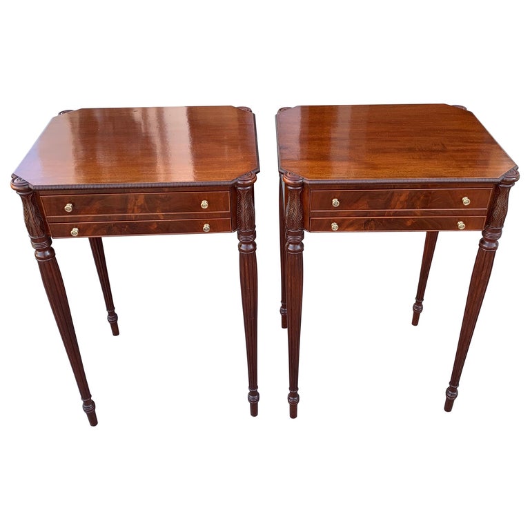 Pair of Mid-20th Century Custom Federal End Tables in Style of Samuel ...