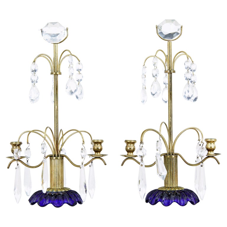 Pair of mid 20th century cut glass decorative candlesticks For Sale at ...
