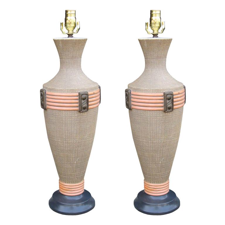 Art Deco Style Kitsch CA Pottery Dancer Lamp by Reglor at 1stDibs