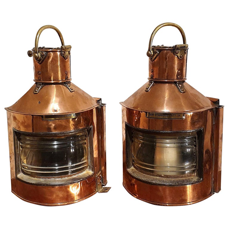 Pair of Mid-20th Century Ships Lanterns at 1stDibs