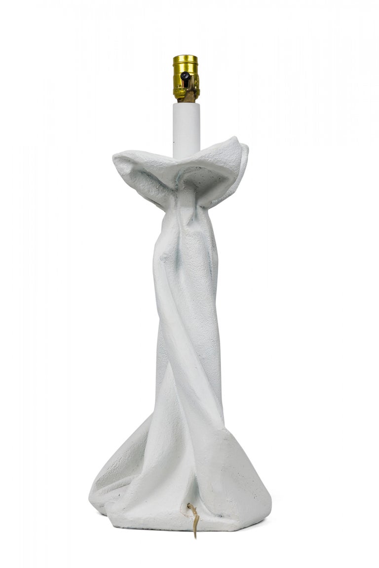 Pair of Mid-Century American Plaster Drapery Table Lamps For Sale at ...