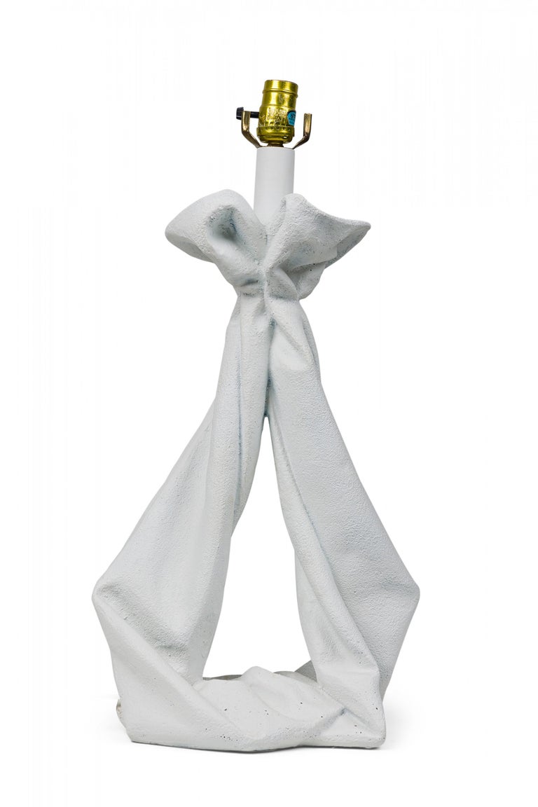 Pair of Mid-Century American Plaster Drapery Table Lamps For Sale at ...