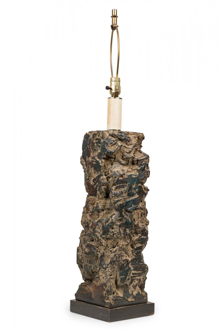 Pair of Midcentury American Plaster Tromp L'oeil "Rock Column" Table ...