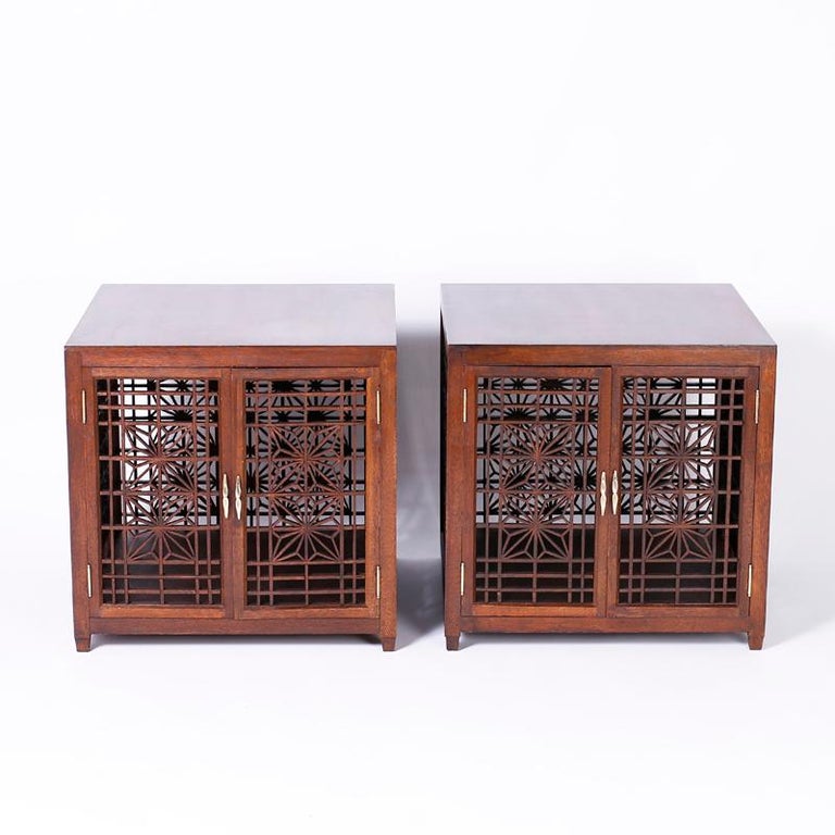 Pair of Midcentury Asian Inspired End Tables at 1stDibs