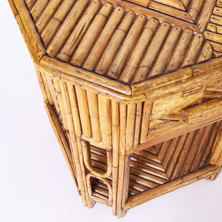 Pair of Mid-Century Bamboo Stands For Sale at 1stDibs