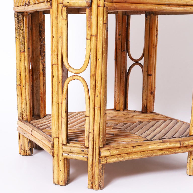 Pair of Mid-Century Bamboo Stands For Sale at 1stDibs